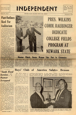 "The Independent, Vol. 6, No. 3, September 30, 1965" by Newark State ...