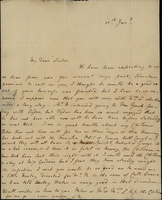 "Sarah Ricketts to Susan Kean, January 11, 1796" by Sarah Ricketts